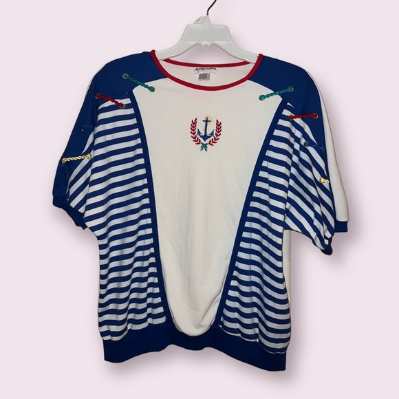 Alfred Dunner | Tops | Vintage Alfred Dunner Nautical Navy Blue Anchor ...